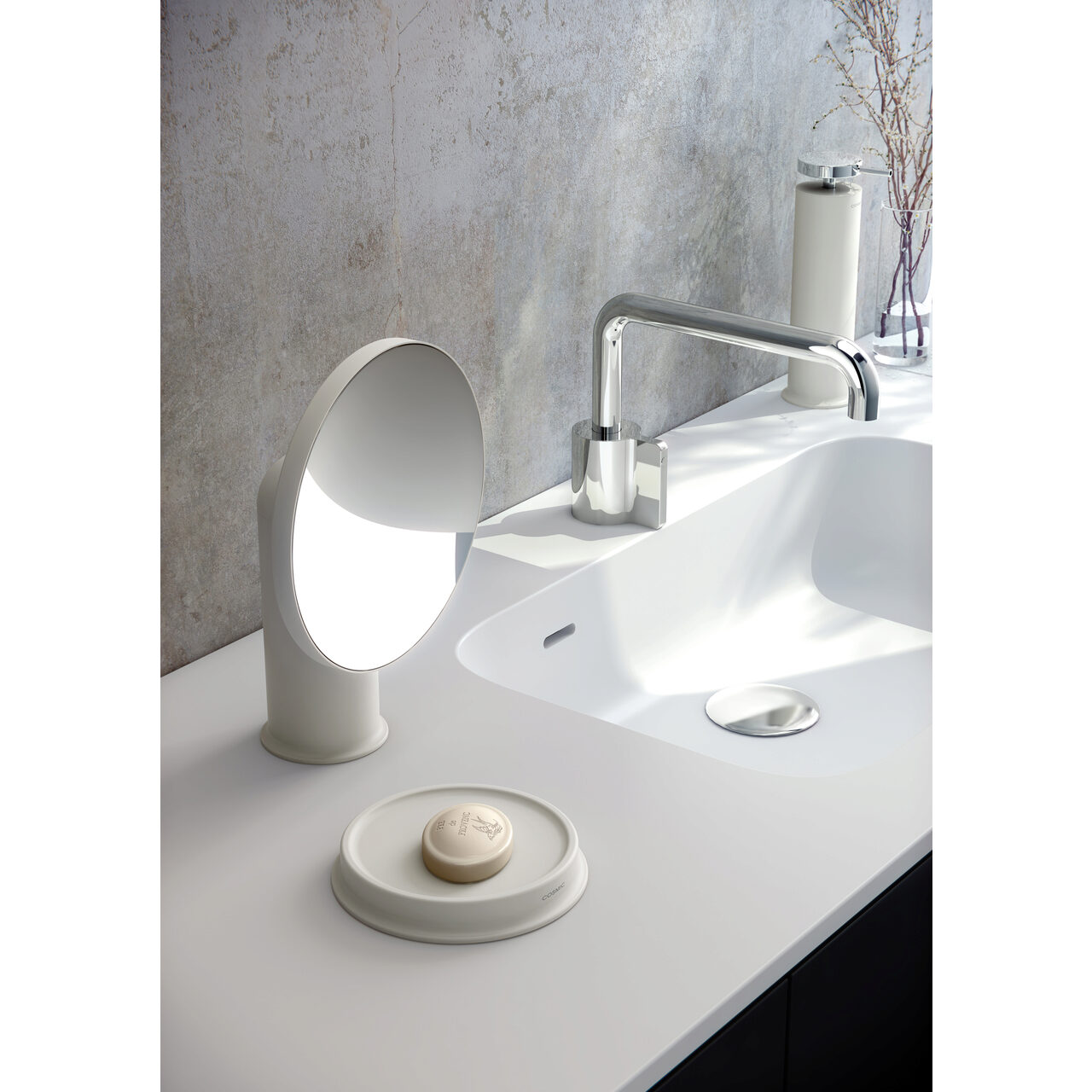 Cosmic Geyser Dozator sapun freestanding alb mat - Esenzio